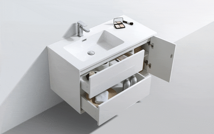 Gio Messina 1000 White Vanity & Basin - Lifestyle Ceramics