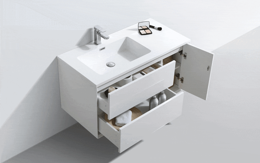 Gio Messina 1000 White Vanity & Basin - Lifestyle Ceramics