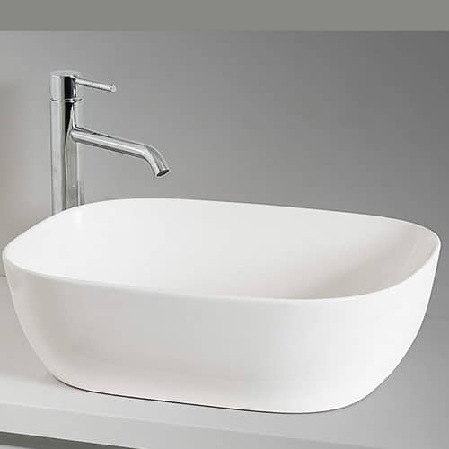 Gio Lilly Elliptical Counter Top Basin White - Lifestyle Ceramics
