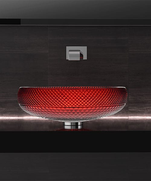 Glass Design Scenic Ramada Ruby Red Crystal Basin - Lifestyle Ceramics