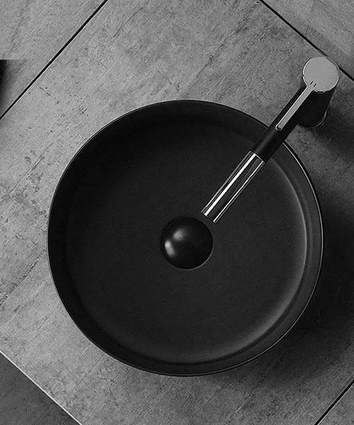 Gio Sianna Black Round Counter Top Basin