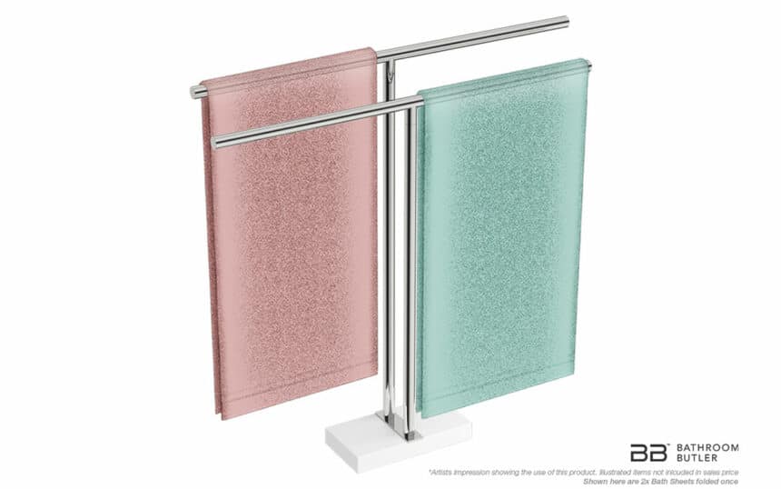 Bathroom Butler Double 900mm Freestanding Towel Stand